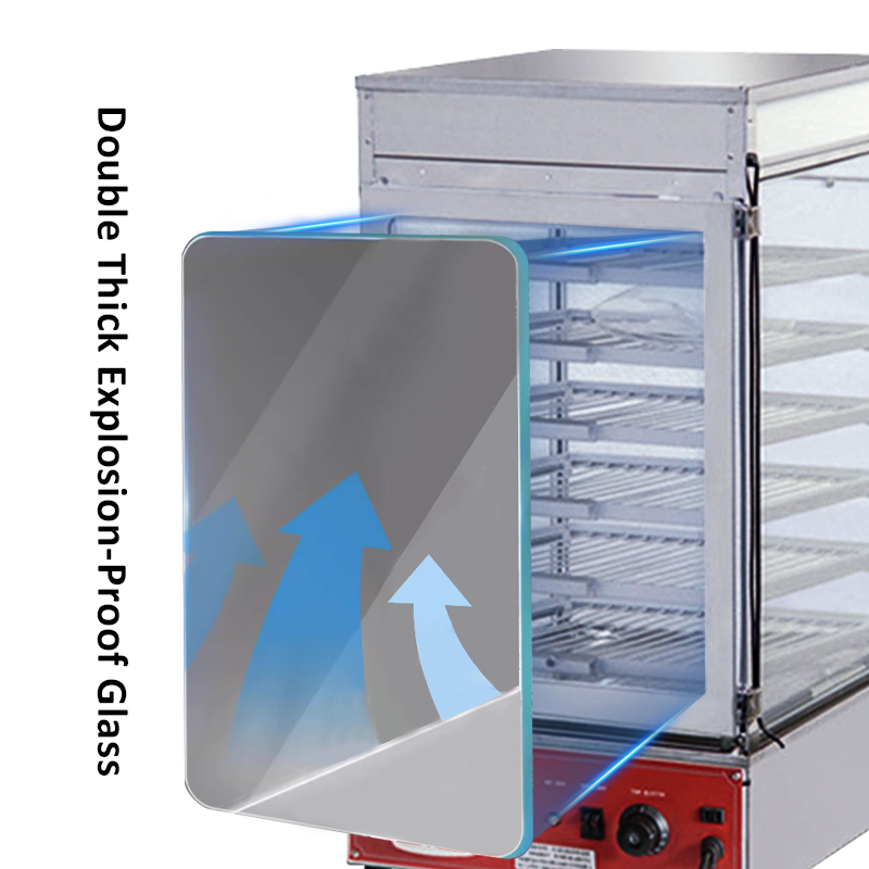 Glass Display Commercial Food Steamer Bread Stainless Steel Steamer Bun ...