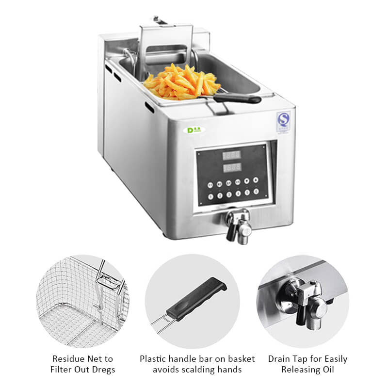 Automatic Lifting Electric Fryer Commercial Table Top Deep Fryer For ...